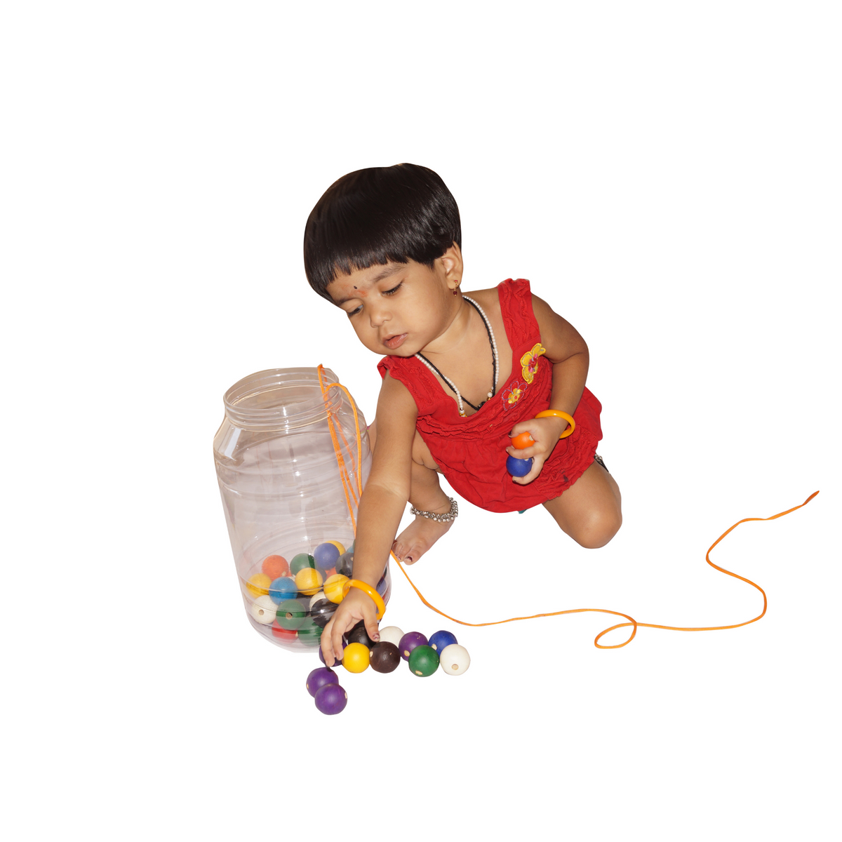 Wooden Round 100 Beads of 10 Colors in a Jar – ABC KIDS WORLD